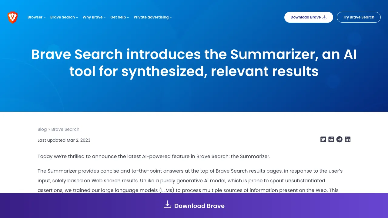 Brave Search Summarizer - BestofAI